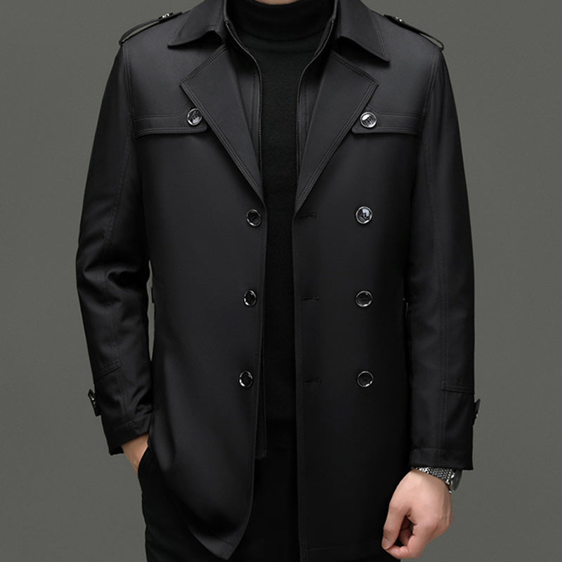 Men's Medium-Length Trench Coat with Detachable Inner – seyoily